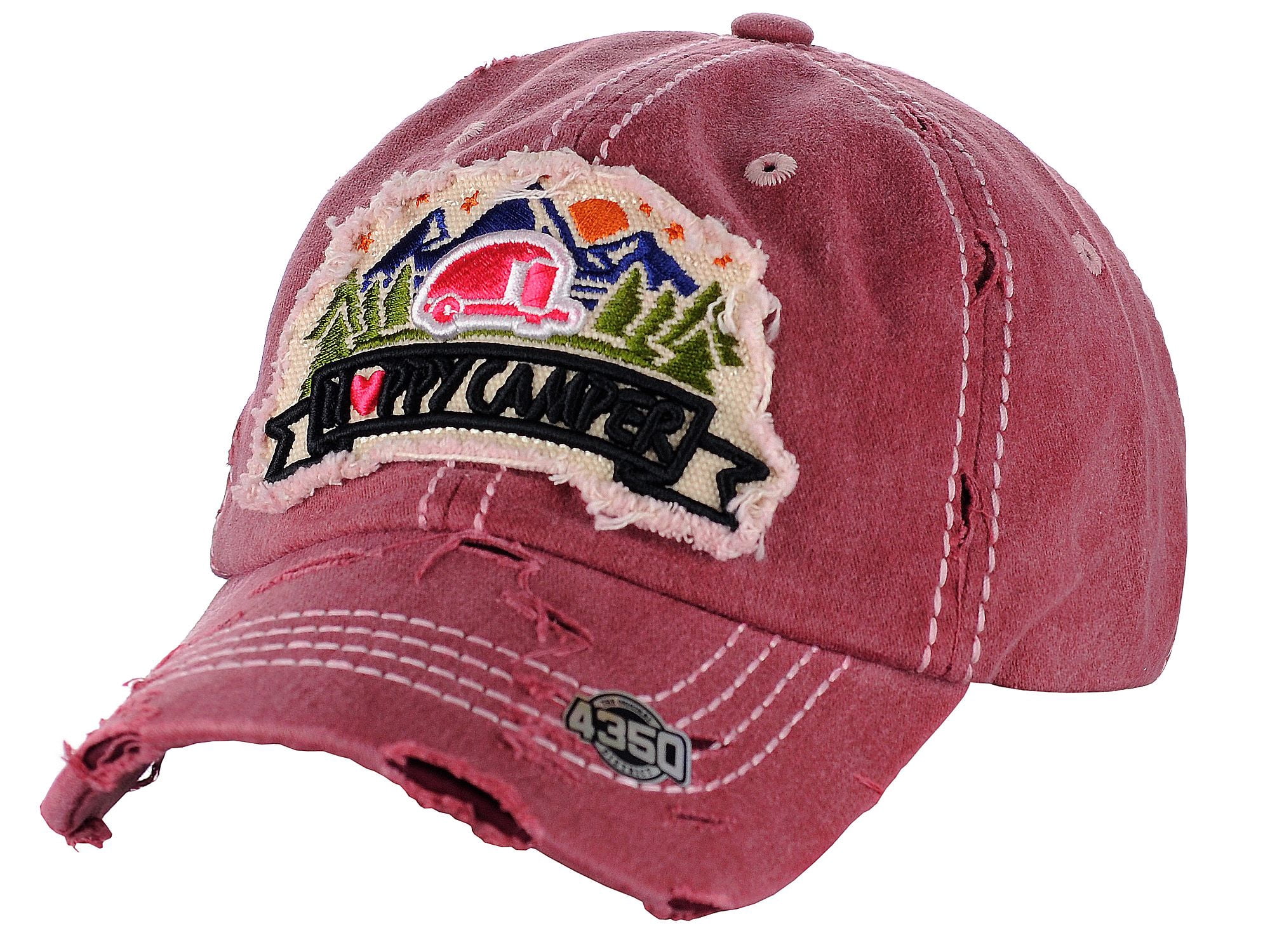 NYFASHION101 Women's Distressed Unconstructed Embroidered Baseball Cap ...
