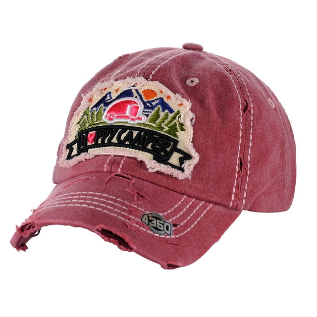 NYFASHION101 Women's Distressed Unconstructed Embroidered Baseball Cap ...