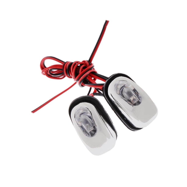 Pair Car Hood Windshield Spray Nozzle Wiper Washer With LED Light Red ...