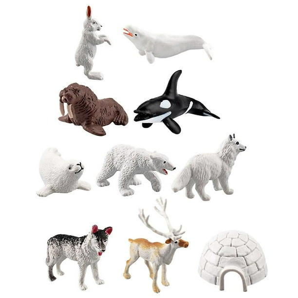 10pcs North Pole Animal Toys Arctic Animals Figurines Animal Toys For ...