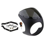 Emgo Venom Mini Cafe Black Fairing Windshield 5.75" Headlight Opening ...