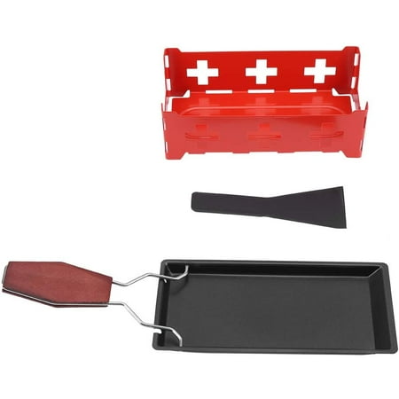 Cheese Raclette with Foldable Wood Handle, Mini Tea Light Raclette Set ...
