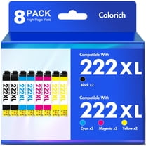 202XL Ink Cartridges 8 Pack Compatible for Epson 202XL 202 Printer Ink ...