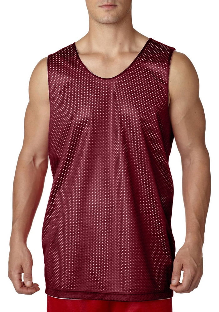 A4 Apparel NF1270 Reversible Mesh Tank Top - Cardinal/ White - X-Large ...