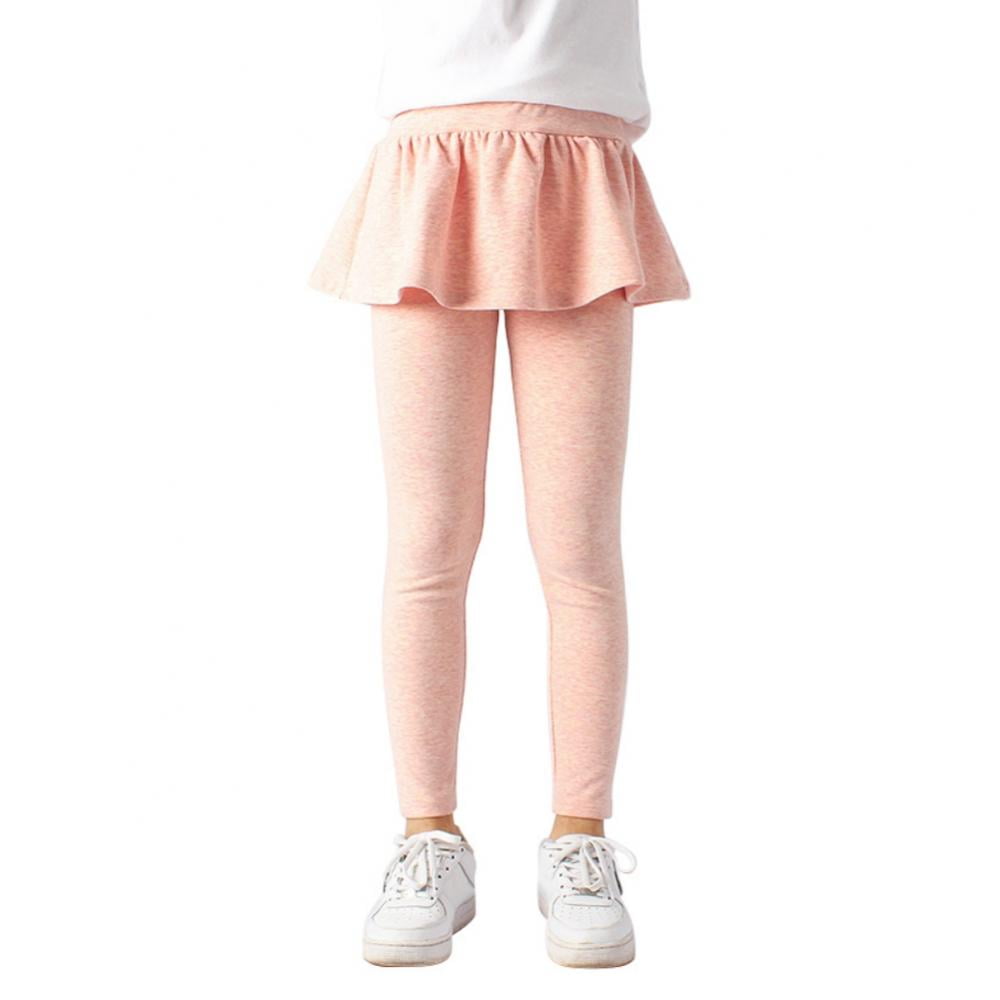 URMAGIC Kids Girls Footless Leggings with Ruffle Tutu Skirt Cotton Warm ...