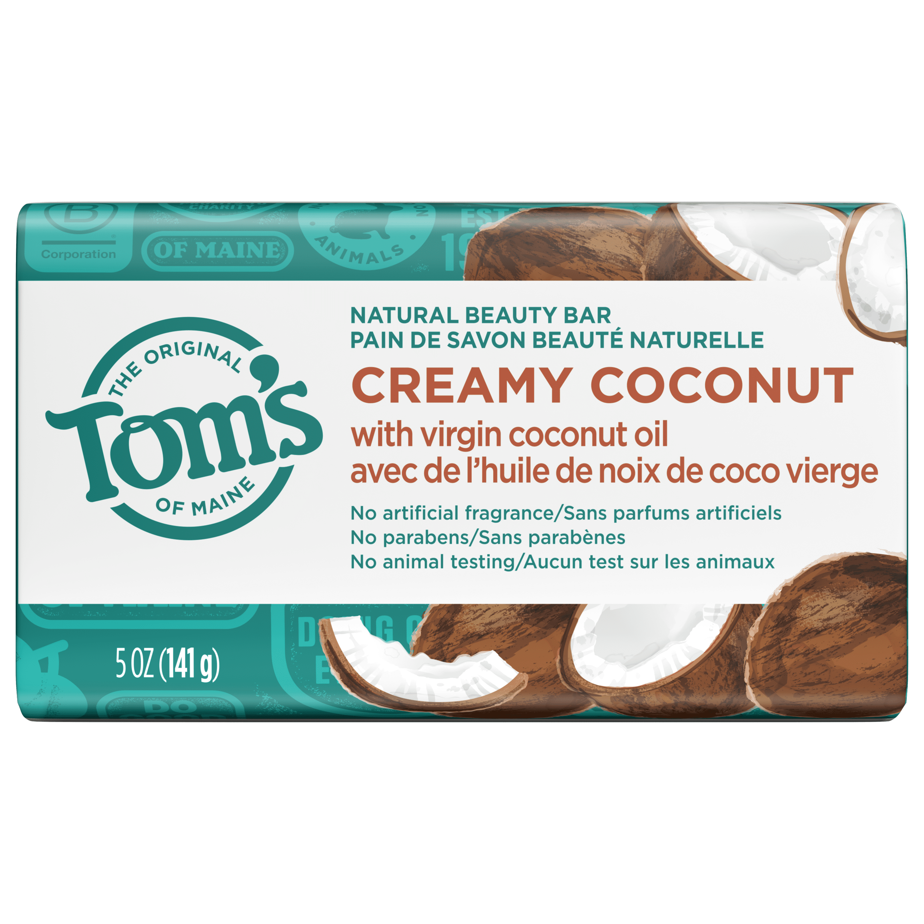 Tom's of Maine Natural Bar Soap, Creamy Coconut with Virgin Coconut Oil ...