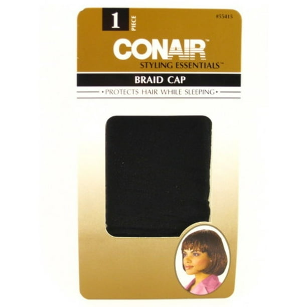 Conair Styling Essentials Black Braid Cap Protects Hair While Sleeping ...