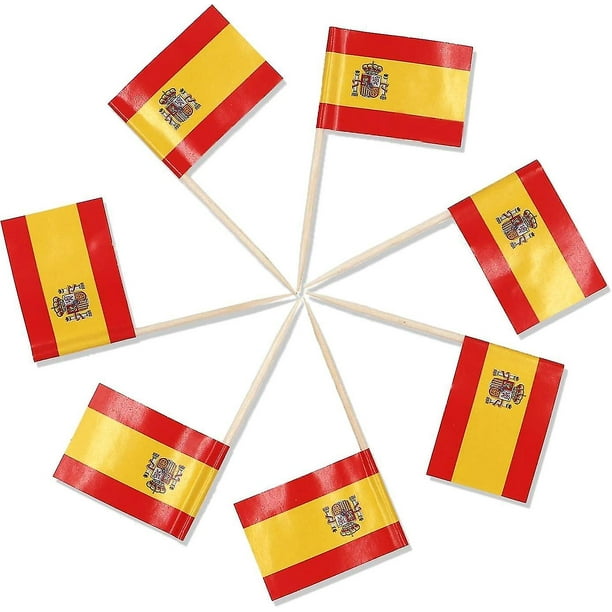 300 pieces of Spanish flag, small toothpick, flag decoration, mini cup ...