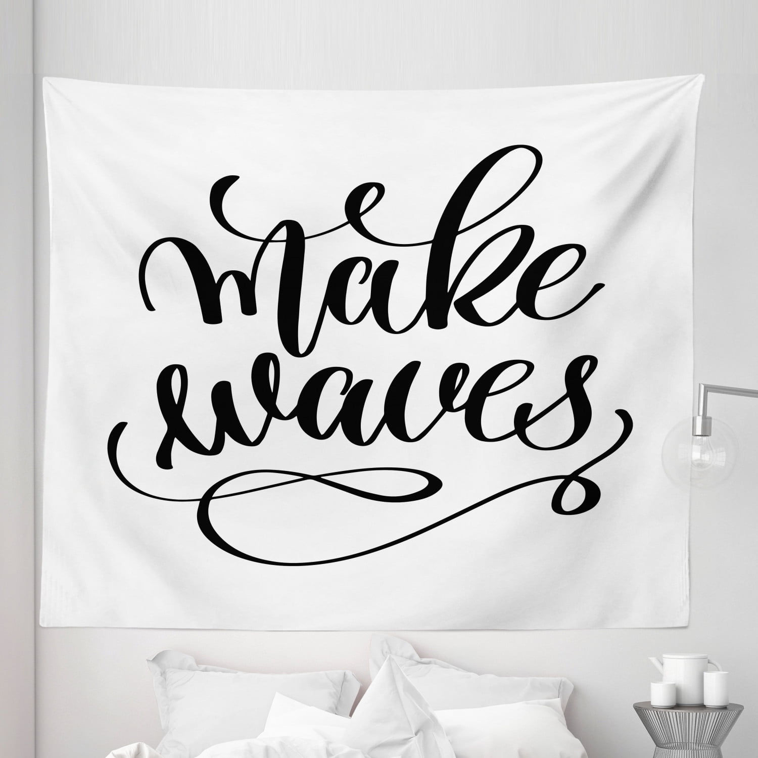 Make Waves Tapestry, Positive Nautical Themed Words Lettering Image in ...
