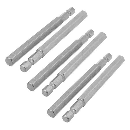1/4" Shank 8mm Hexagon Head 100mm Long Magnetic Screwdriver Bit 6pcs ...