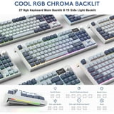 RK86 RGB 75% Gasket Mechanical Keyboard with Knob&OLED Display,Bt5.0/2 ...