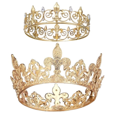 Queen & King Crowns - Costume Headpiece Set for Women & Men - Metal ...