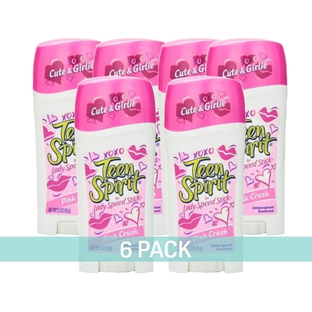 Teen Spirit Antiperspirant Deodorant, Pink Crush, 1.4 oz (Pack of 6 ...