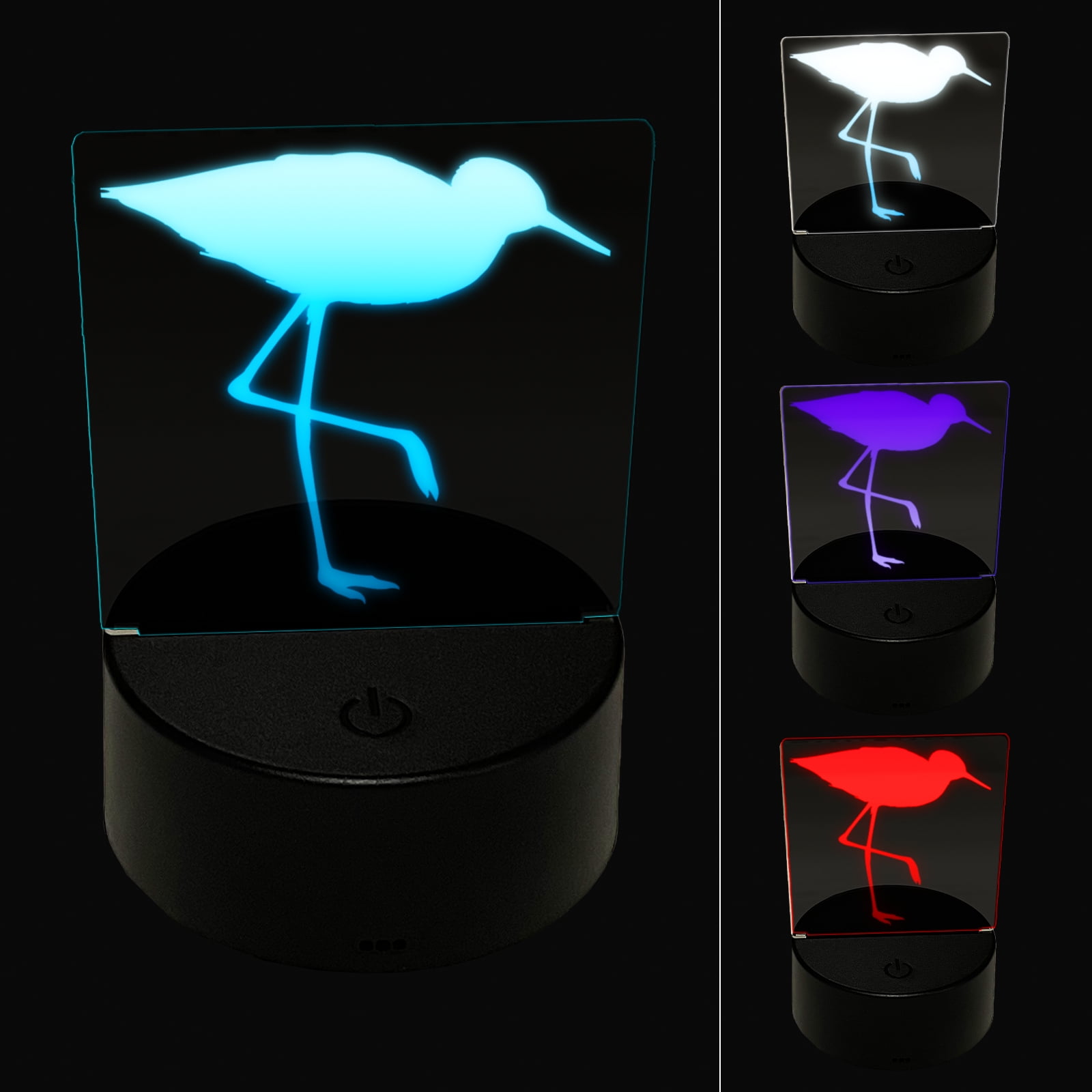 Sandpiper Bird Solid LED Night Light Sign 3D Illusion Desk Nightstand ...