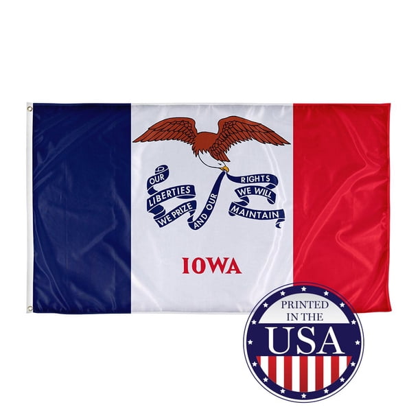 Iowa State Flag - 3ft x 5ft Knitted Polyester, State Flag Collection ...