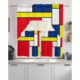 Abstract Geometric Kitchen Curtains Sets 36 Inch Length with Valance ...