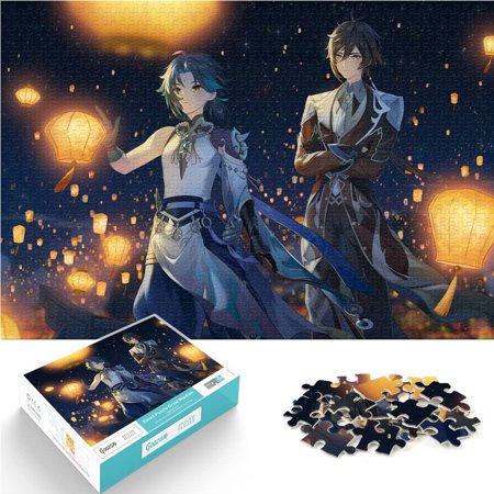 1000 Piece Circular Puzzle Brain Intelligence Challenge Diameter 26.5 inches Genshin Impact ...