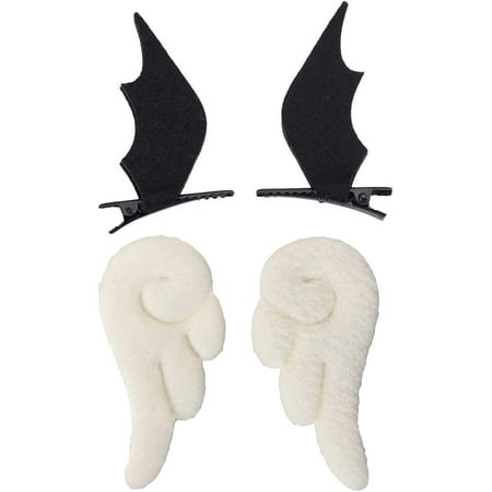 Angel Wing Hair Pins, 2 Pairs Cartoon Demon Angel Wing Hair Alligator ...