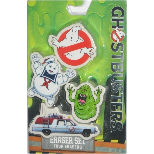 Ghostbusters Eraser Set - (Logo / Slimer / Marshmellow Man / Ecto Car ...