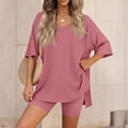 2 Piece Lounge Set for Women Loungewear Sleepwear Casual Soft V-Neck ...