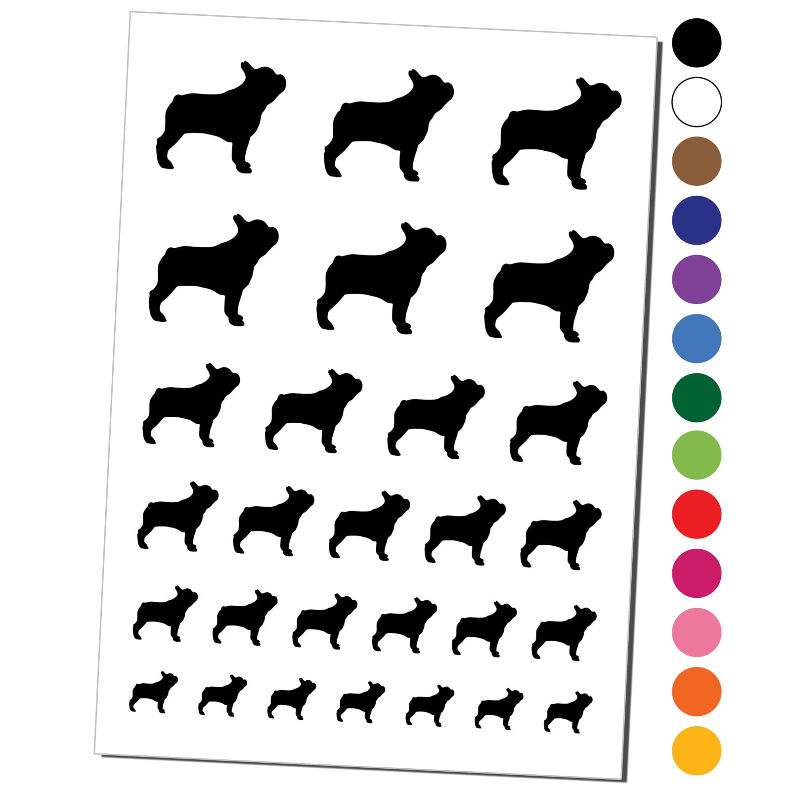 French Bulldog Dog Solid Water Resistant Temporary Tattoo Set Fake Body ...