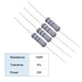 ITSELFER 100pcs 100 Ohm Resistor 2W 5% Tolerance Carbon Film Resistors ...