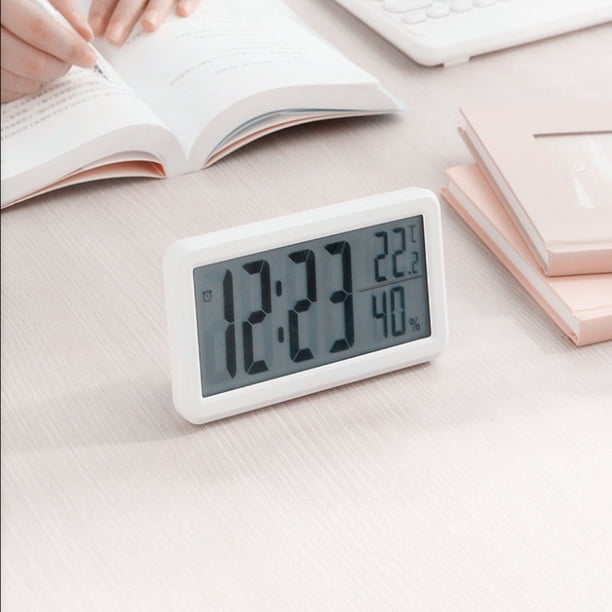 Reloj digital de escritorio, reloj electrónico LCD con pilas para ...