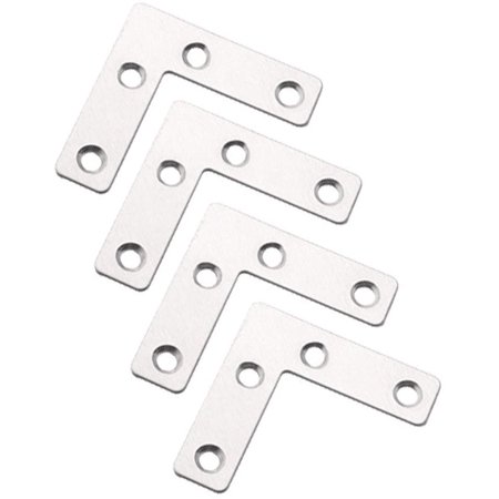 10 Pcs Stainless Steel Flat L Shaped Corner Bracket Heavy Duty Corner ...
