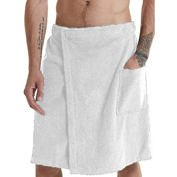 Avamo Mens Lightweight Magic Tape Shower Wrap Bathhouse With Pocket Spa ...
