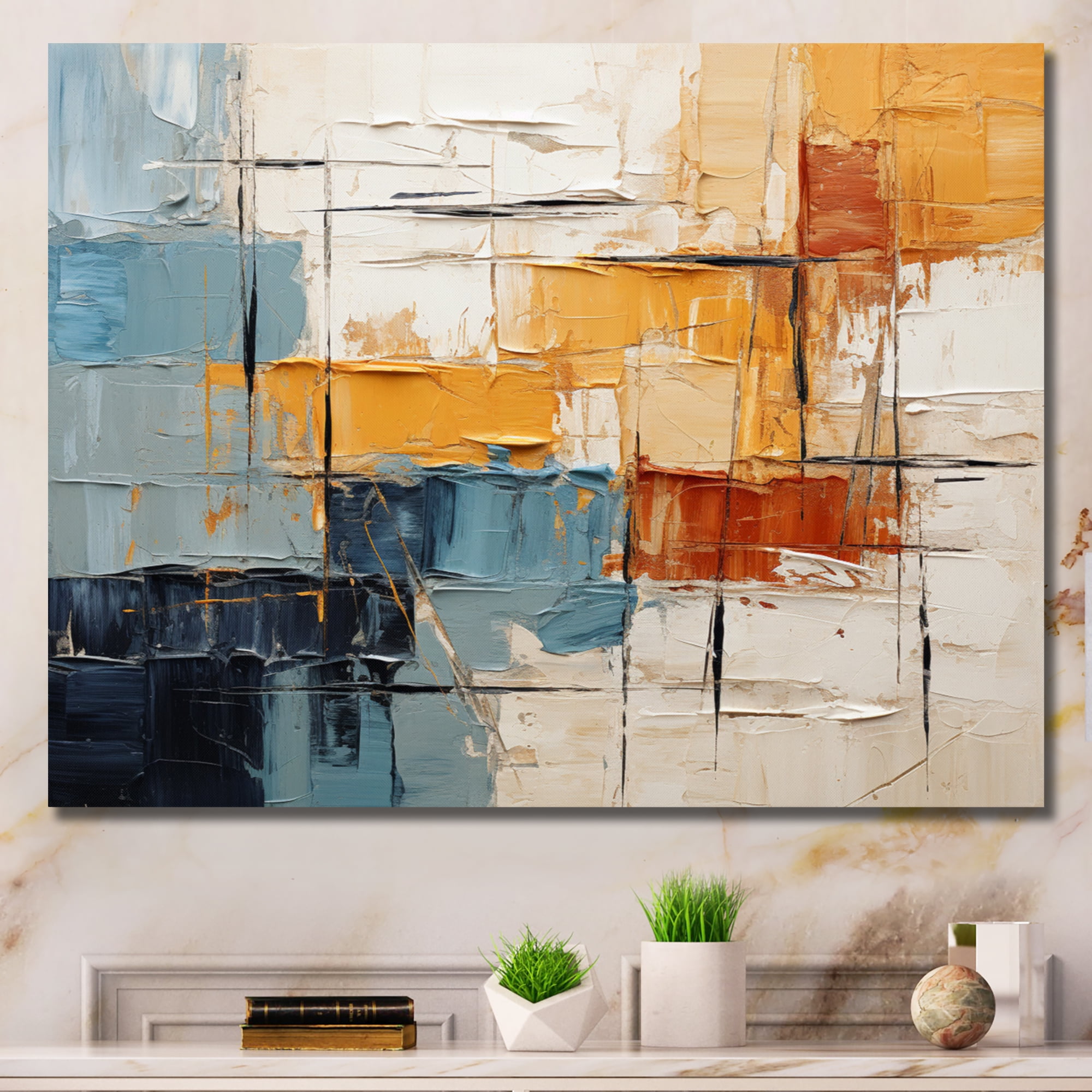 Click here for Designart Yellow Modern Canvas Wall Art  Abstract... prices