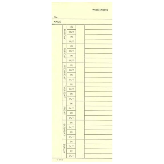 Weekly Time Sheets, 5.5 X 8.5, 1/page, 50 Forms/pad, 2 Pads/pack ...