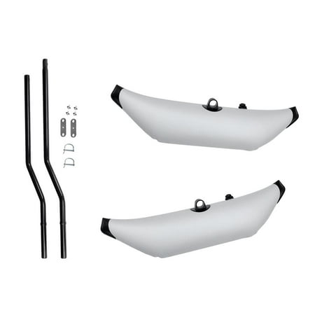 2 Inflatable Outrigger Stabilizer Water Float & 2 Pole Mount for Kayak ...