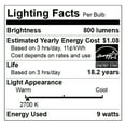 Great Value LED, 9W (60W Equivalent) 18Y, A19 General Purpose E26 ...