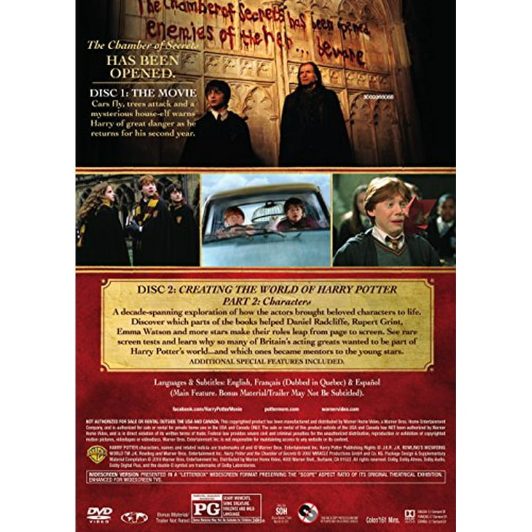 Harry Potter And The Chamber Of Secrets Back Cover