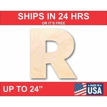 Unfinished Wood Block Letter R - Craft - up to 46" DIY 12" / 1 ...