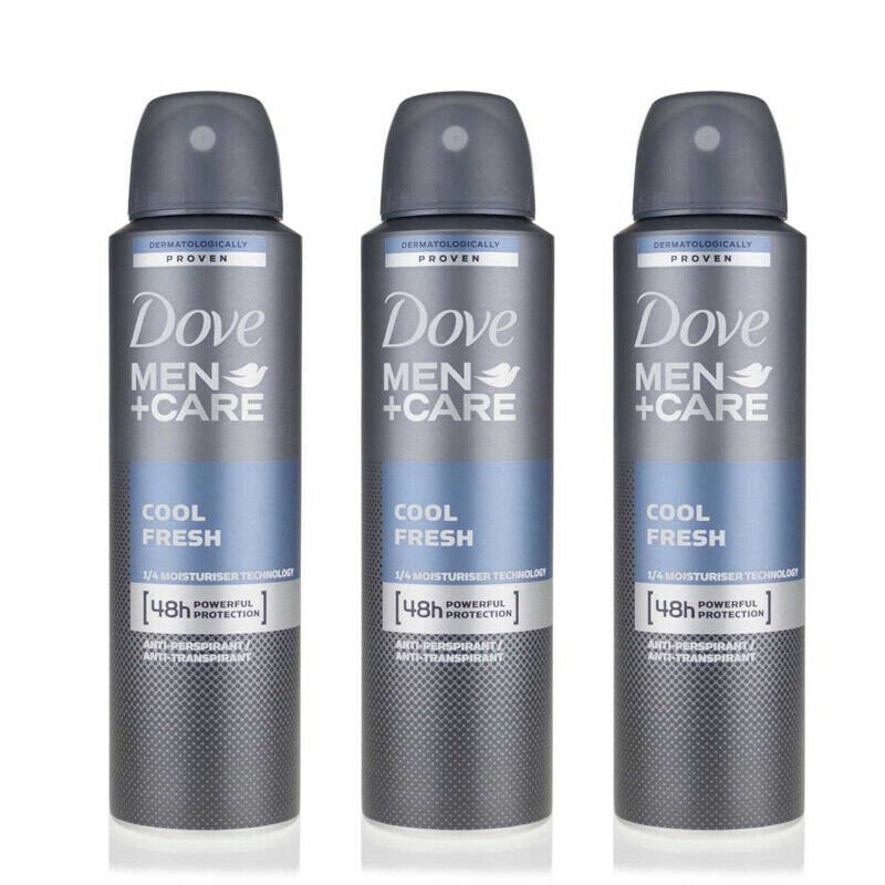 3 Pack Dove Men + Care Cool Fresh 48 HR Antiperspirant Spray for Men ...