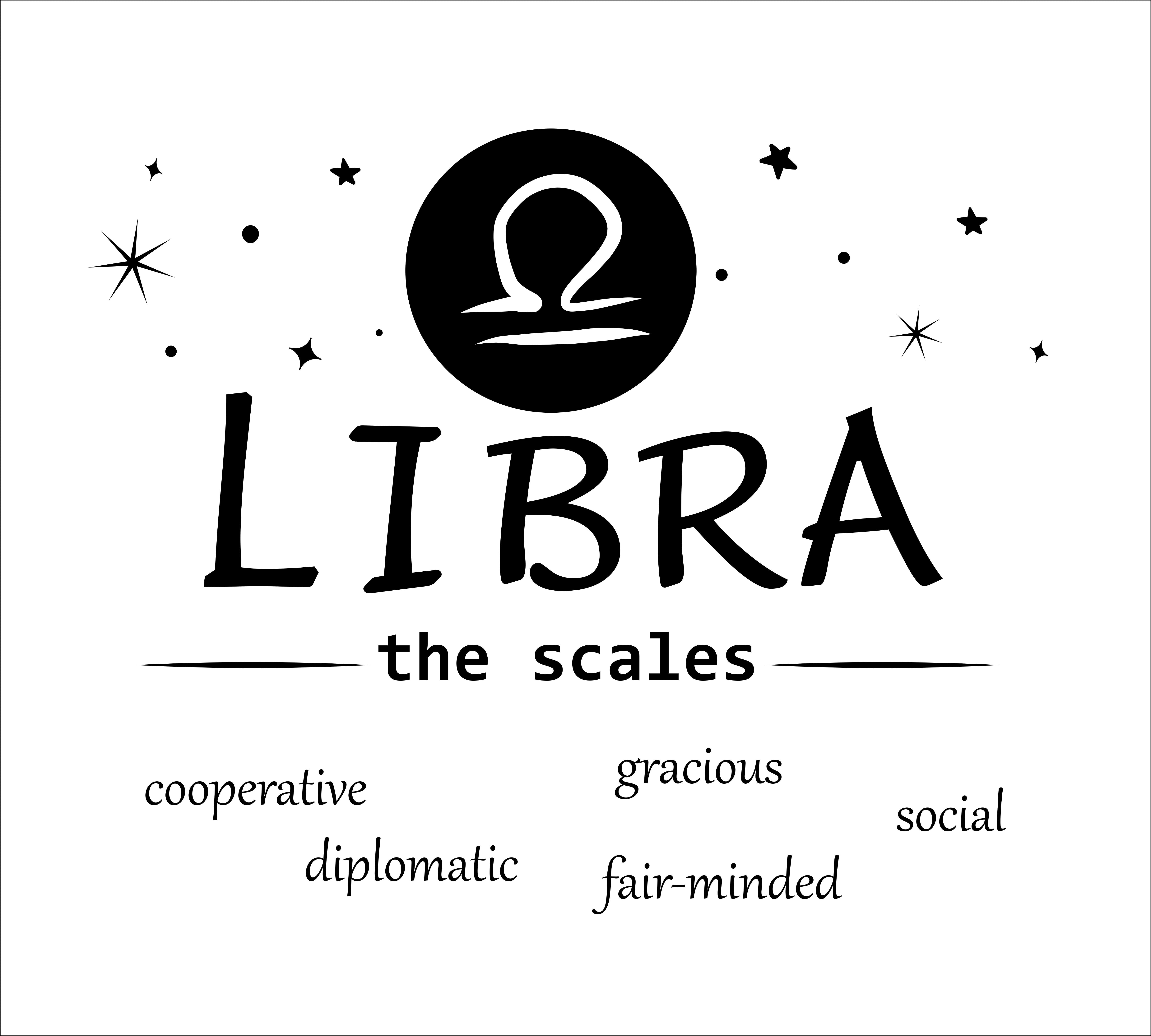 Zodiac Sign Libra Horoscope Quotes Wall Art Decal - Stick And Peel ...