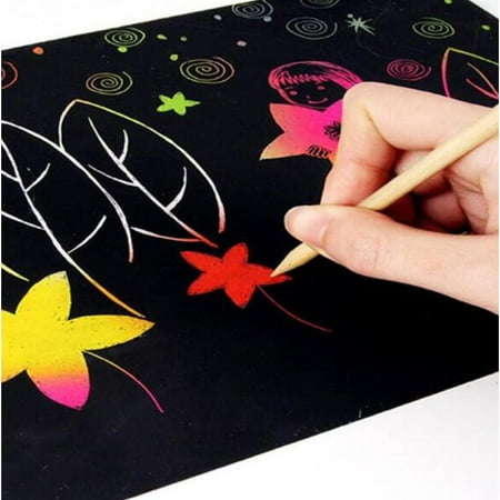 Scratch Pictures for Kids Adults Building Landscape Postcard Black ...