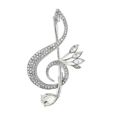 Mi Amore Music Sixteenth Note Brooch-Pin Silver-Tone - Walmart.com