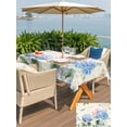 Blue Pink Hydrangea Rectangle Outdoor Tablecloth with Umbrella Hole ...