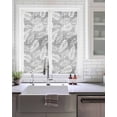 Ash Fronds Window Privacy Film, Gray Silver Slate Leaf Plant Canvas ...