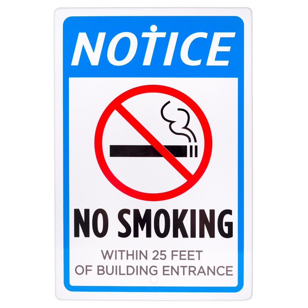 Bolthead Industrial No Smoking Signs for Business, Pre-Drilled Metal ...