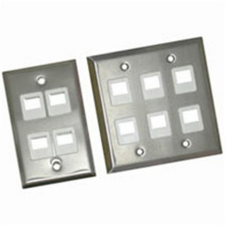 2-PORT SINGLE GANG MULTIMEDIA KEYSTONE WALL PLATE - STAINLESS STEEL ...