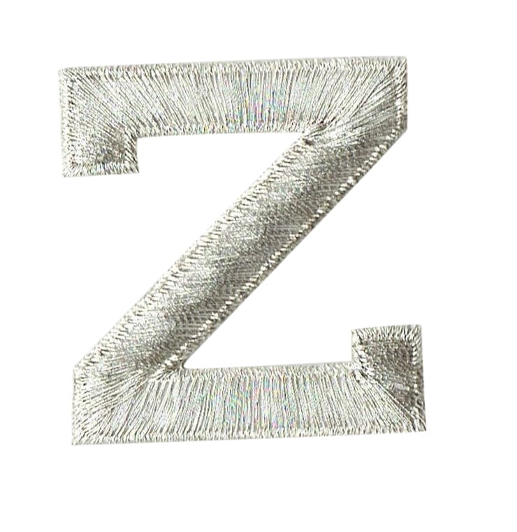 Alphabet Letter - Z - Color Silver - 2" Block Style - Iron On ...