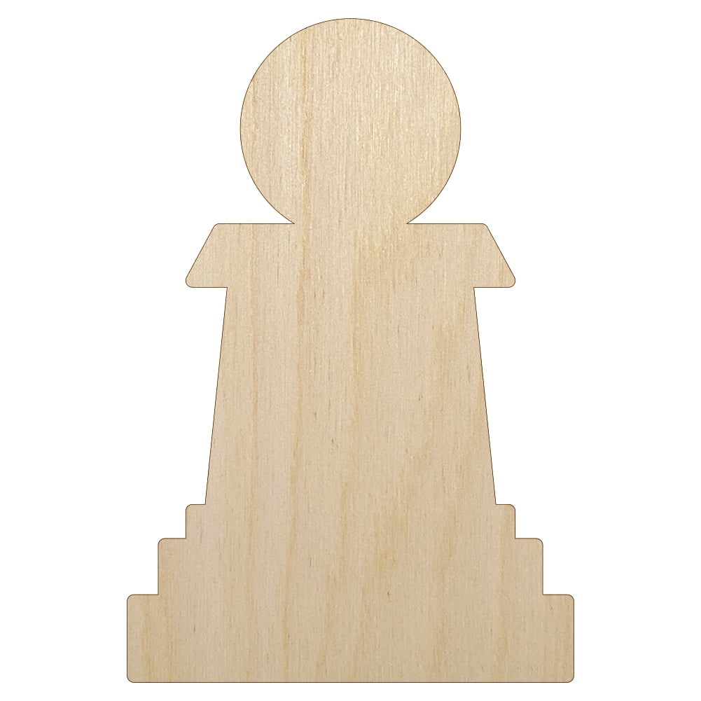 Chess Pawn Piece Wood Shape Unfinished Piece Cutout Craft DIY Projects ...