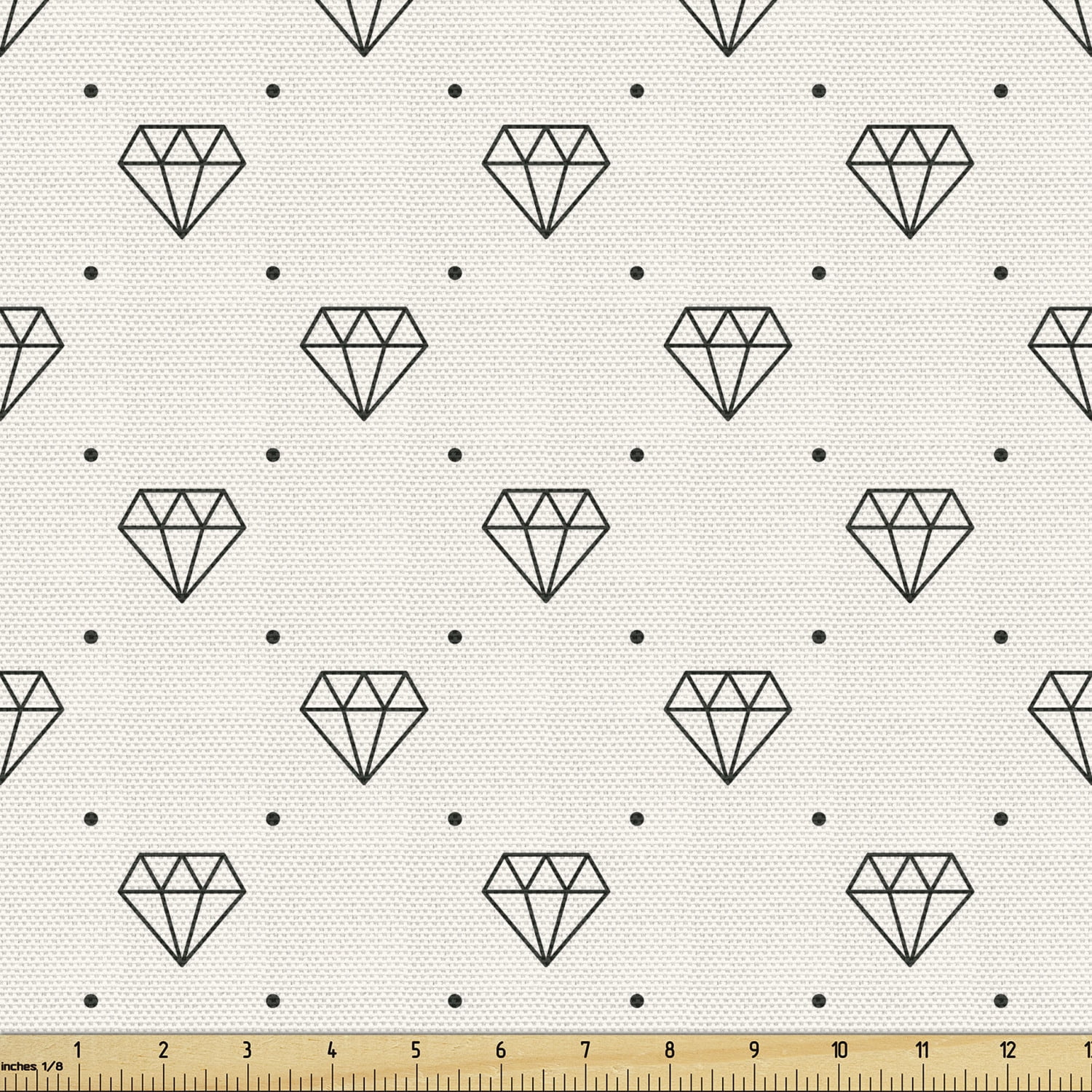 Diamonds Upholstery Fabric by the Yard, Polka Dots Background with ...