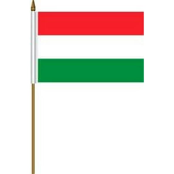 HUNGARY PLAIN 4 X 6 COUNTRY STICK FLAG ON 10 INCH PLASTIC POLE - Walmart.ca