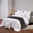 Black Poppy Bed Runner Twin Size Leaves Modern Dark Watercolor Floral ...