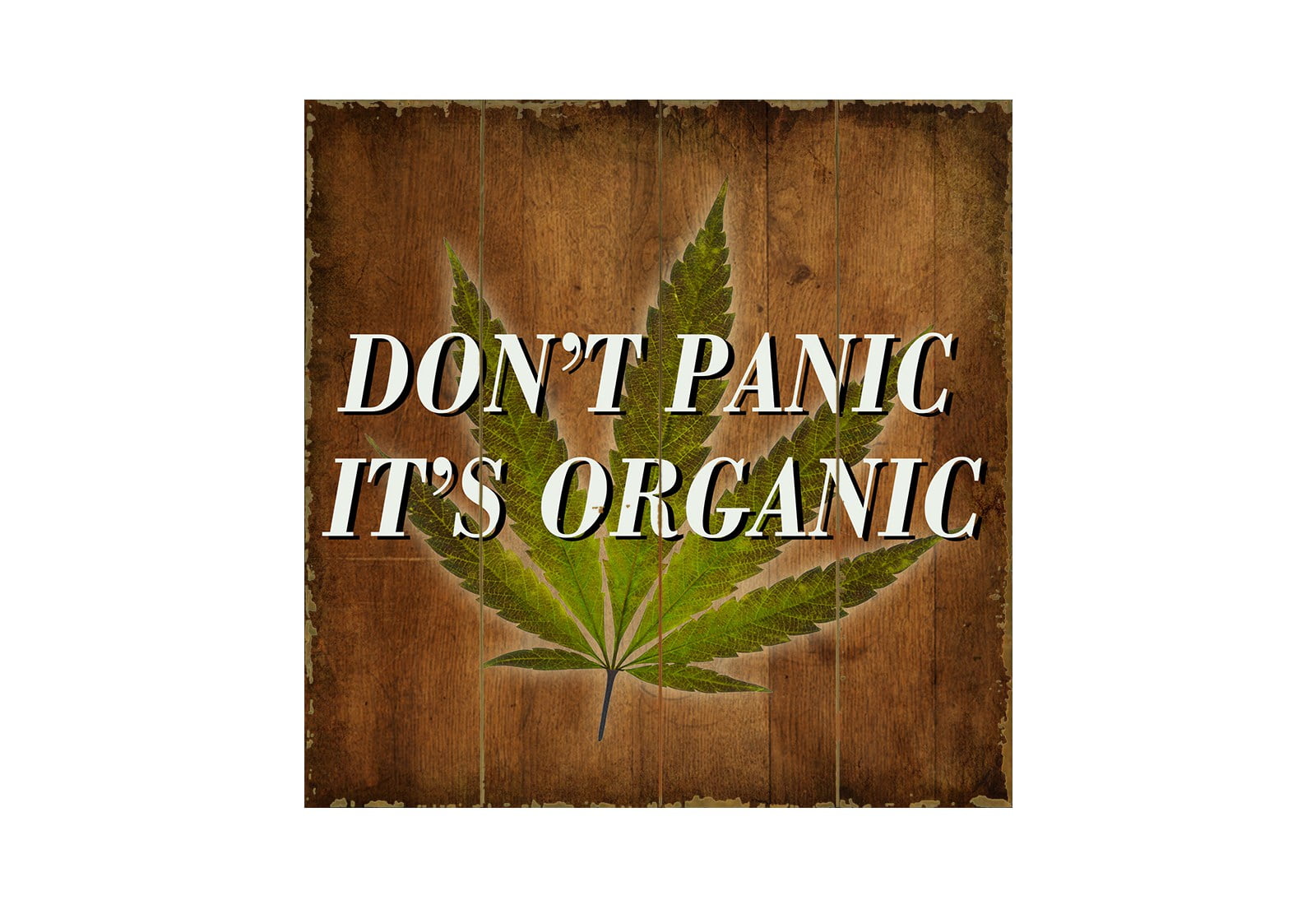 "Organic Weed Leaf Vintage " Wooden Sign - Walmart.com
