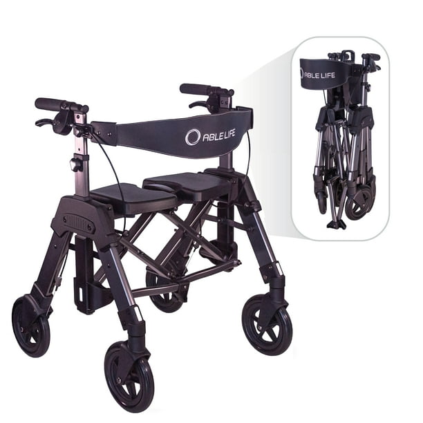 Able Life Space Saver Bariatric Mobility Rollator, Four Wheel Walker ...